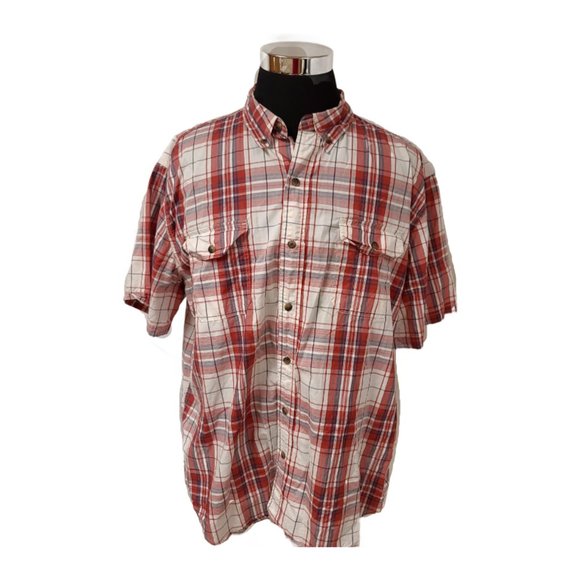 CE Schmidt | Shirts | Ce Schmidt Workwear Mens 2x Red Striped Short ...